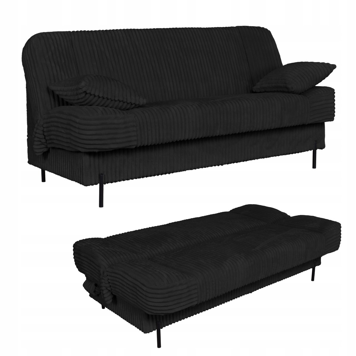 Kanapa Sofa Sara Rozkładana Wersalka Do Spania Rene Family Meble Czarna - Family meble | Sklep ...