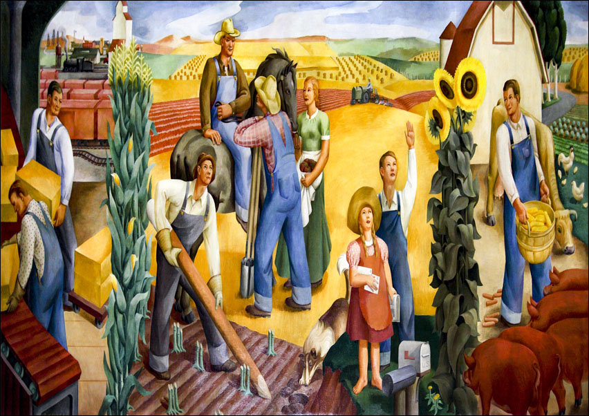 Kansas Farming oil painting at U.S. Courthouse in Wichita, Kansas ...