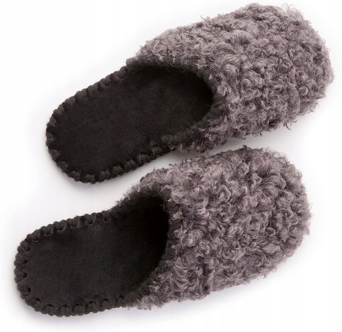 KAPCIE DOMOWE WELUR SZARY EKO KARAKUŁ HANDMADE MIĘKKIE MOCNE 42-43 ...