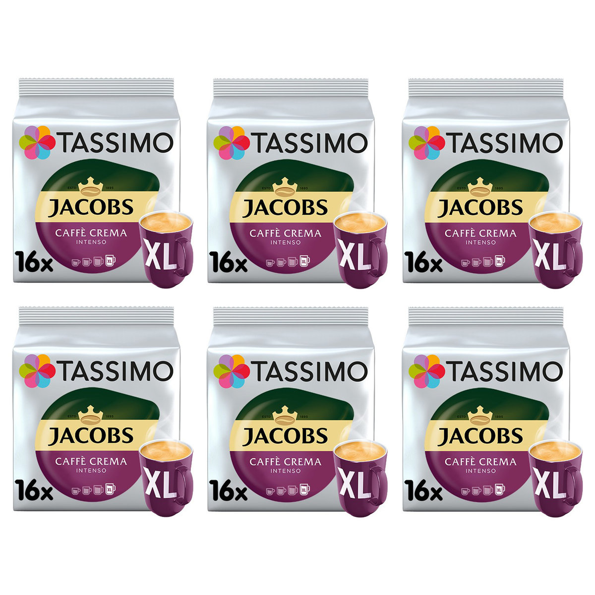 Kapsułki Tassimo Caffe Crema Intenso XL 6 opakowań [96 kaw] - Inna ...