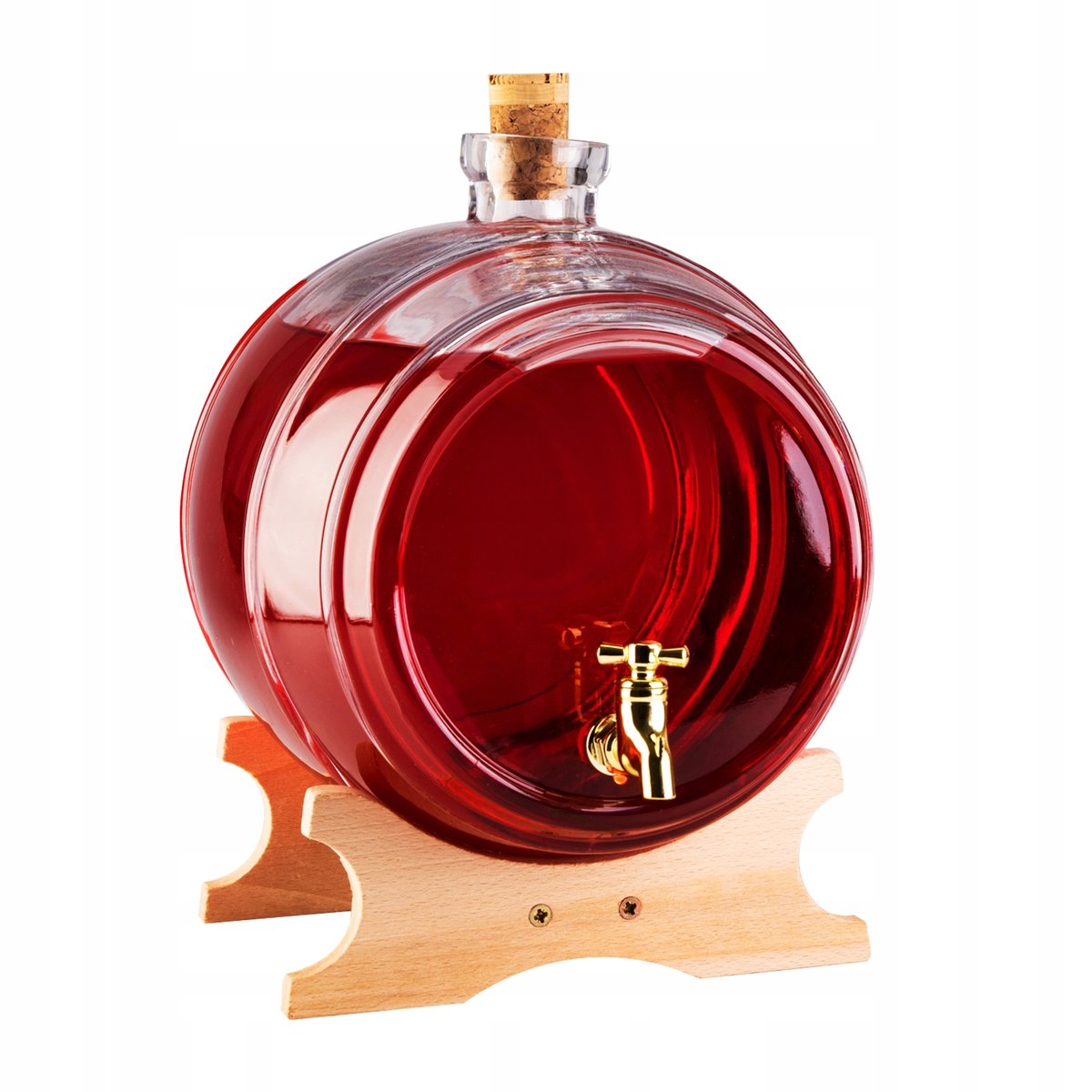 Karafka beczka ze stojakiem 5L Szklana na LEMONIADĘ NALEWKI BIMBER + KRANIK - SuperButelki ...