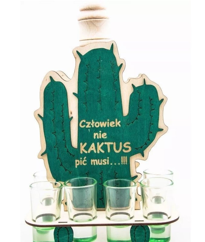 Karafka do wódki 0,5 l Kaktus Pić musi+kieliszki - Anapol | Sklep EMPIK.COM