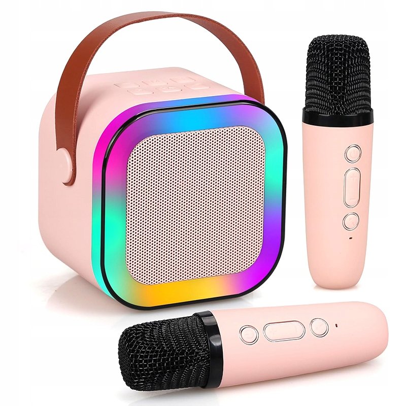 Karaoke Głośnik Led Bluetooth + 2 Mikrofony Dla Dzieci Bezprzewodowy ...