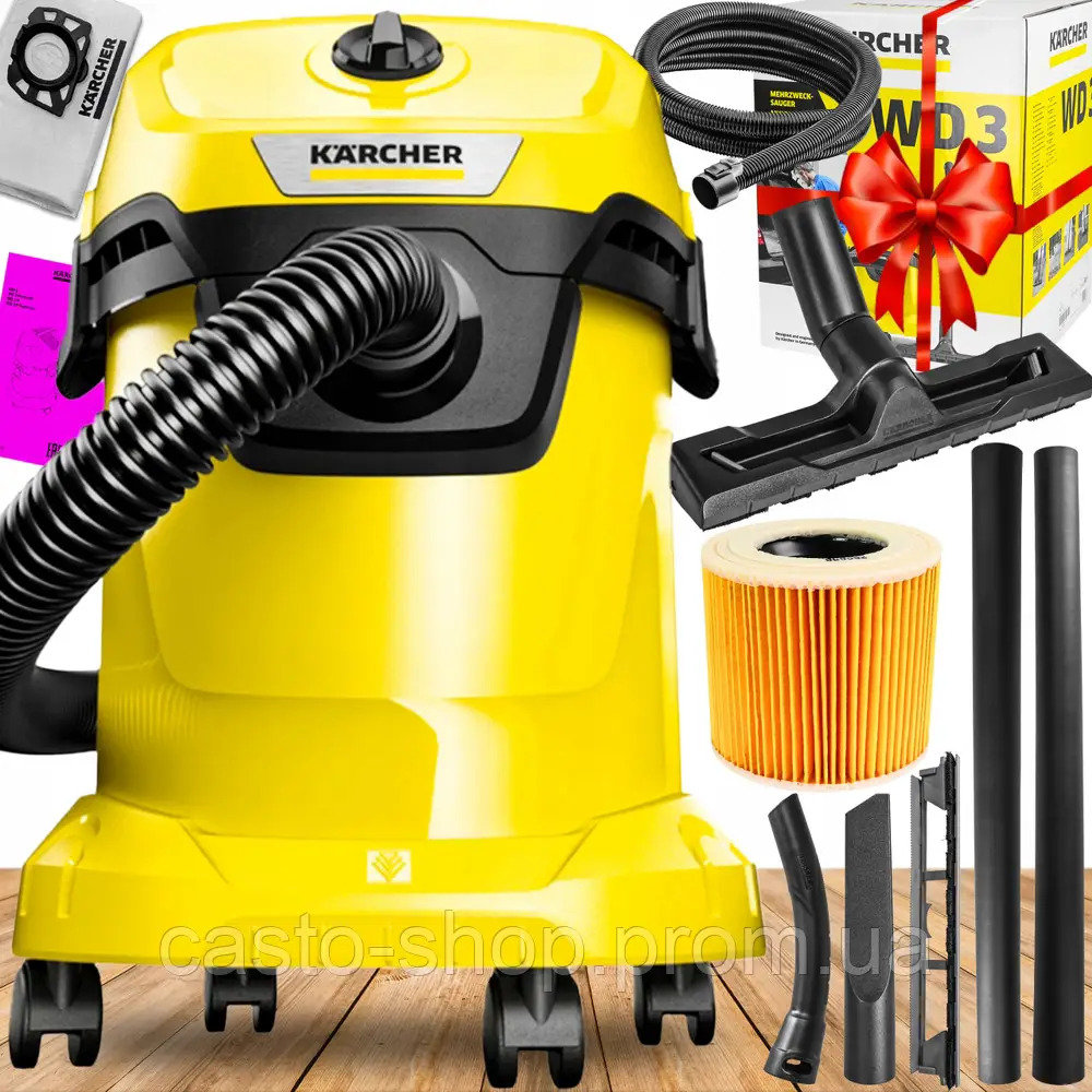 KARCHER ODKURZACZ PRZEMYSŁOWY BEZWORKOWY WD3 DUŻA MOC 1000W NA MOKRO/SUCHO - Inna marka | AGD ...