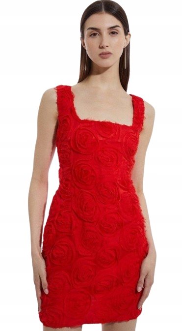 Karen Millen Czerwona Sukienka Mini ze Wzorem Kwiatowym 44 B1c - Karen ...