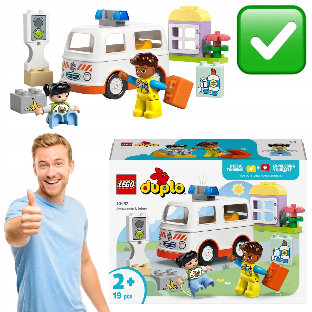 KARETKA Z KIEROWCĄ LEGO DUPLO 10447 NOWY ZESTAW KLOCKÓW DO ZABAWY ...
