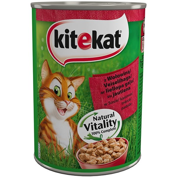 Karma dla kota KITEKAT z wołowiną, 400 g. - Mars | Sklep EMPIK.COM