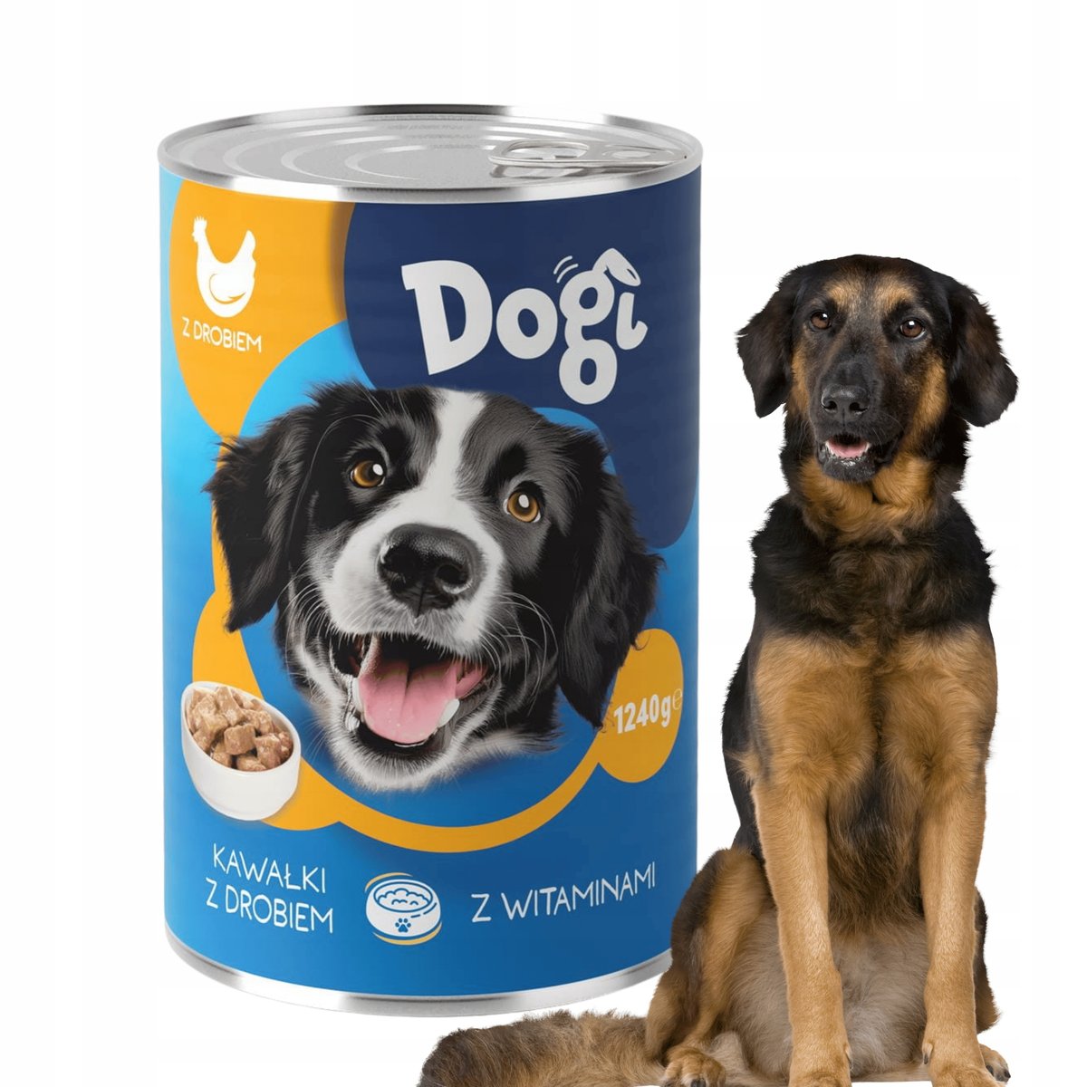 Karma Mokra Dla Psa Dorosłego Drób w Sosie DOGI Puszka 1240g - inna ...