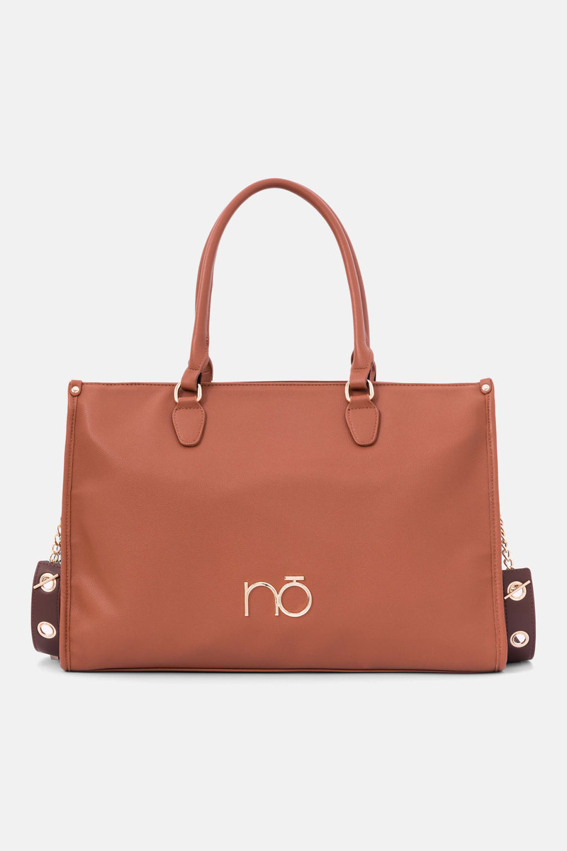 Karmelowa shopperka Nobo z dekoracyjnym paskiem na ramię - Nobo | Moda Sklep EMPIK.COM