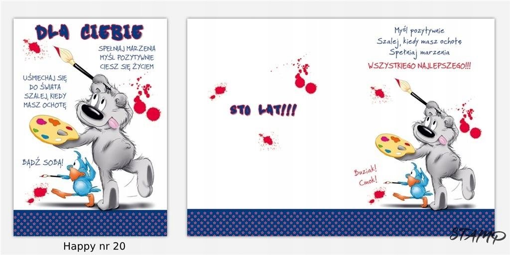 Karnet Happy B6 + koperta wz r nr 20 - Stamp | Sklep EMPIK.COM