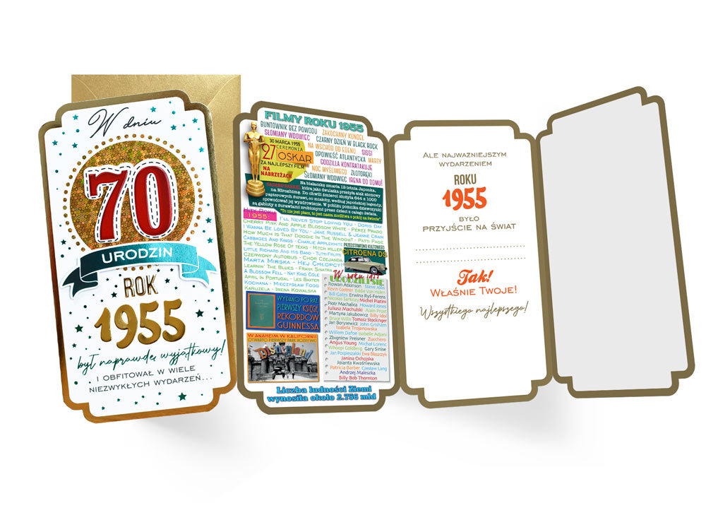 Karnet PM-396 Urodziny 70, cyfry, roczniki 2025 - Kukartka | Sklep ...