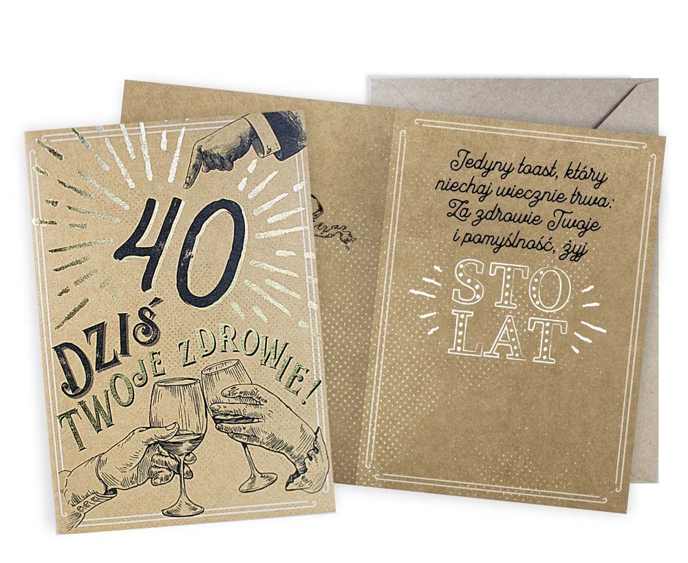 Karnet V-038 Urodziny 40 (Cyfry, Vintage) - Kukartka | Sklep EMPIK.COM
