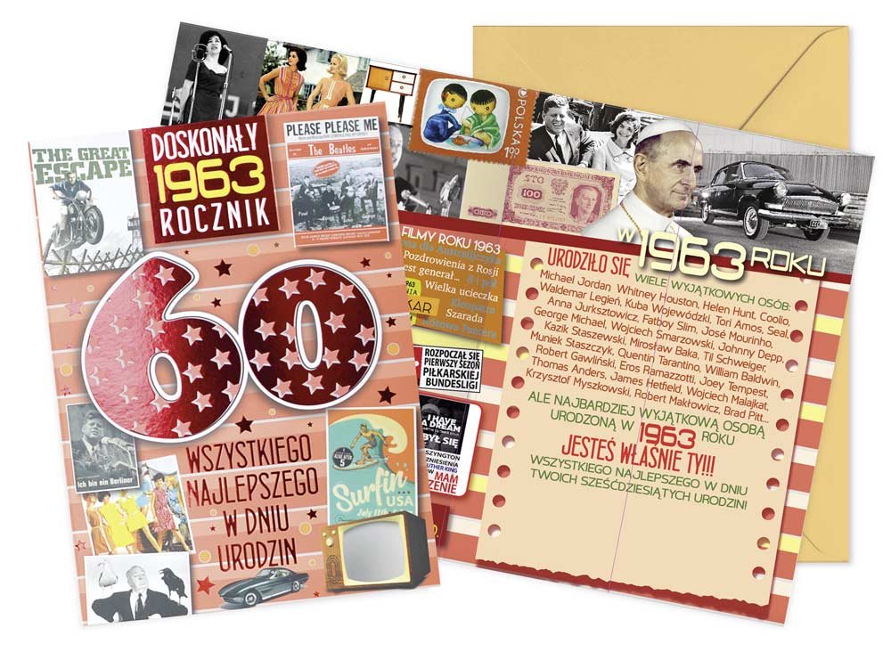 Karnet V-067 Urodziny 60 (Cyfry, Roczniki) - Kukartka | Sklep EMPIK.COM