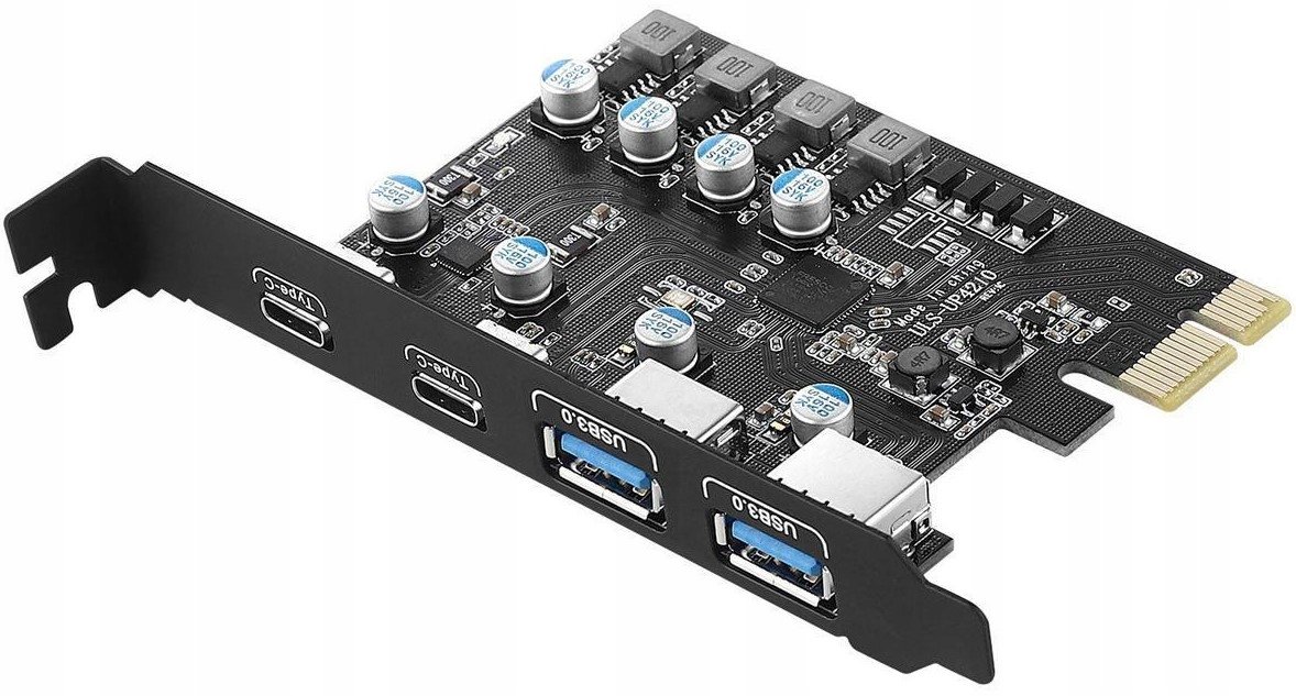Karta rozszerzeń adapter do komputera PC PCI PCIe 2x USB 2x USB-C - ELECTRONICA 4U | Sklep EMPIK.COM