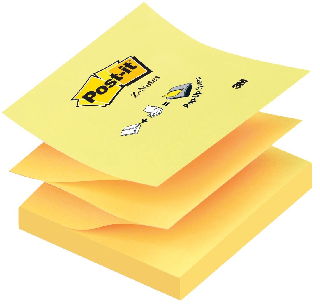 Karteczki samoprzylepne Post-it® Z-Notes, Żółte, 76x76mm, 100 karteczek ...