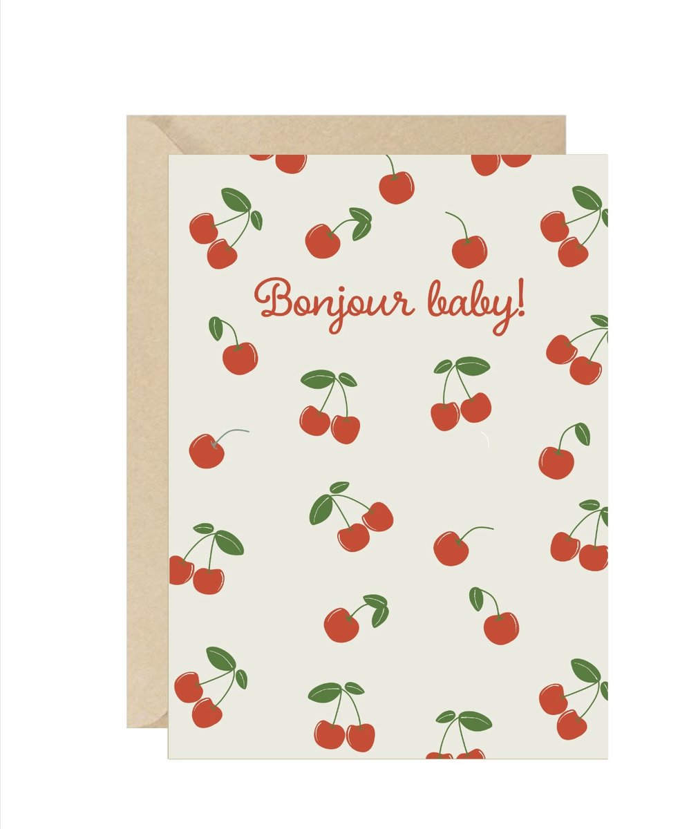 Kartka baby shower narodziny bonjour baby - Pink Pug | Sklep EMPIK.COM