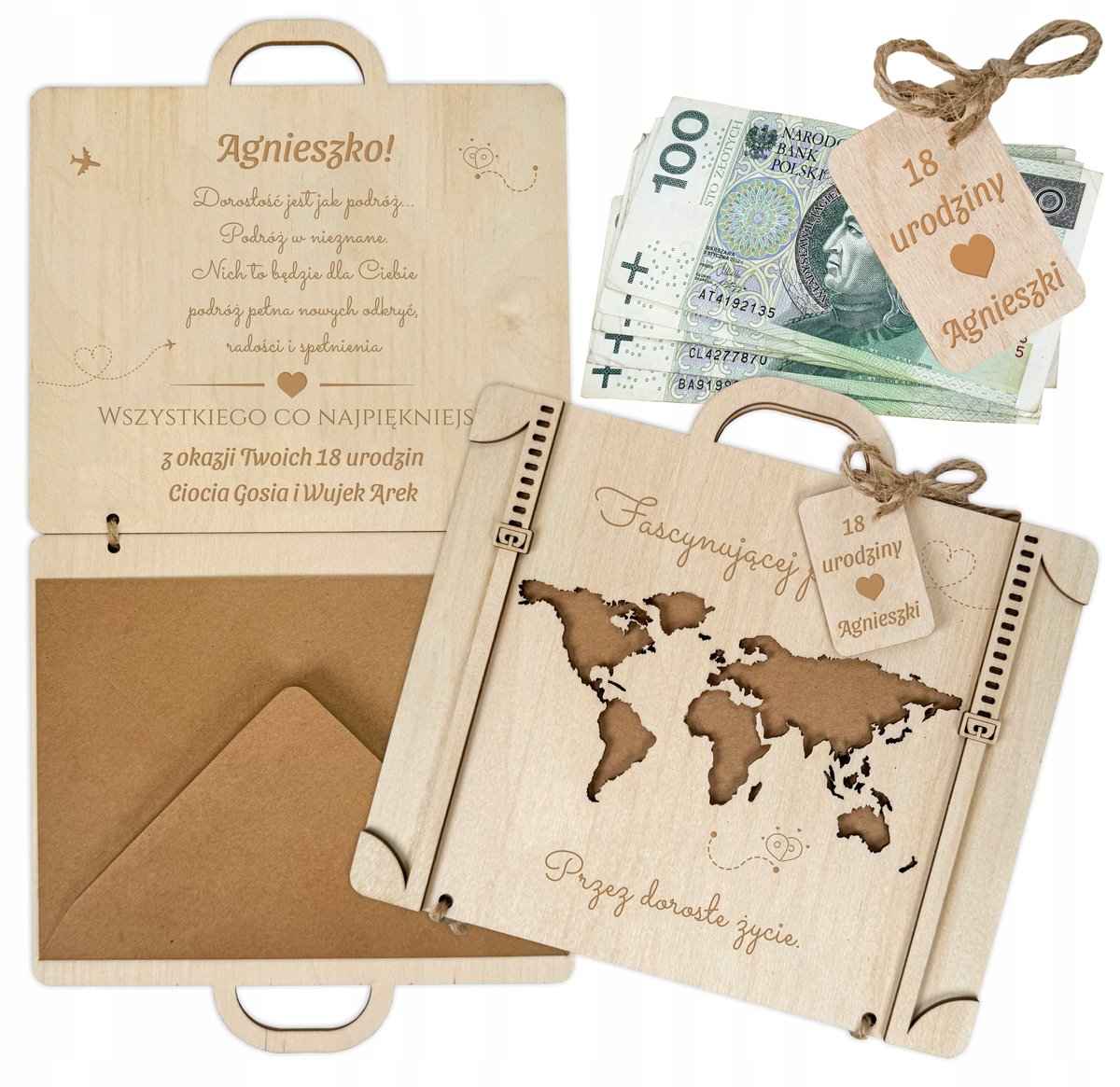 KARTKA NA 18 URODZINY na pieniądze Z GRAWEREM WALIZKA prezent URODZINY - SILEVO | Sklep EMPIK.COM