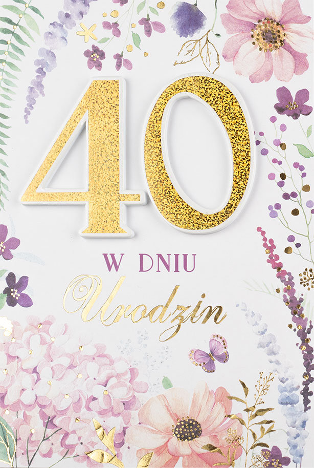 Kartka na 40 urodziny pięknie zdobiona M893 - Czachorowski | Sklep EMPIK.COM