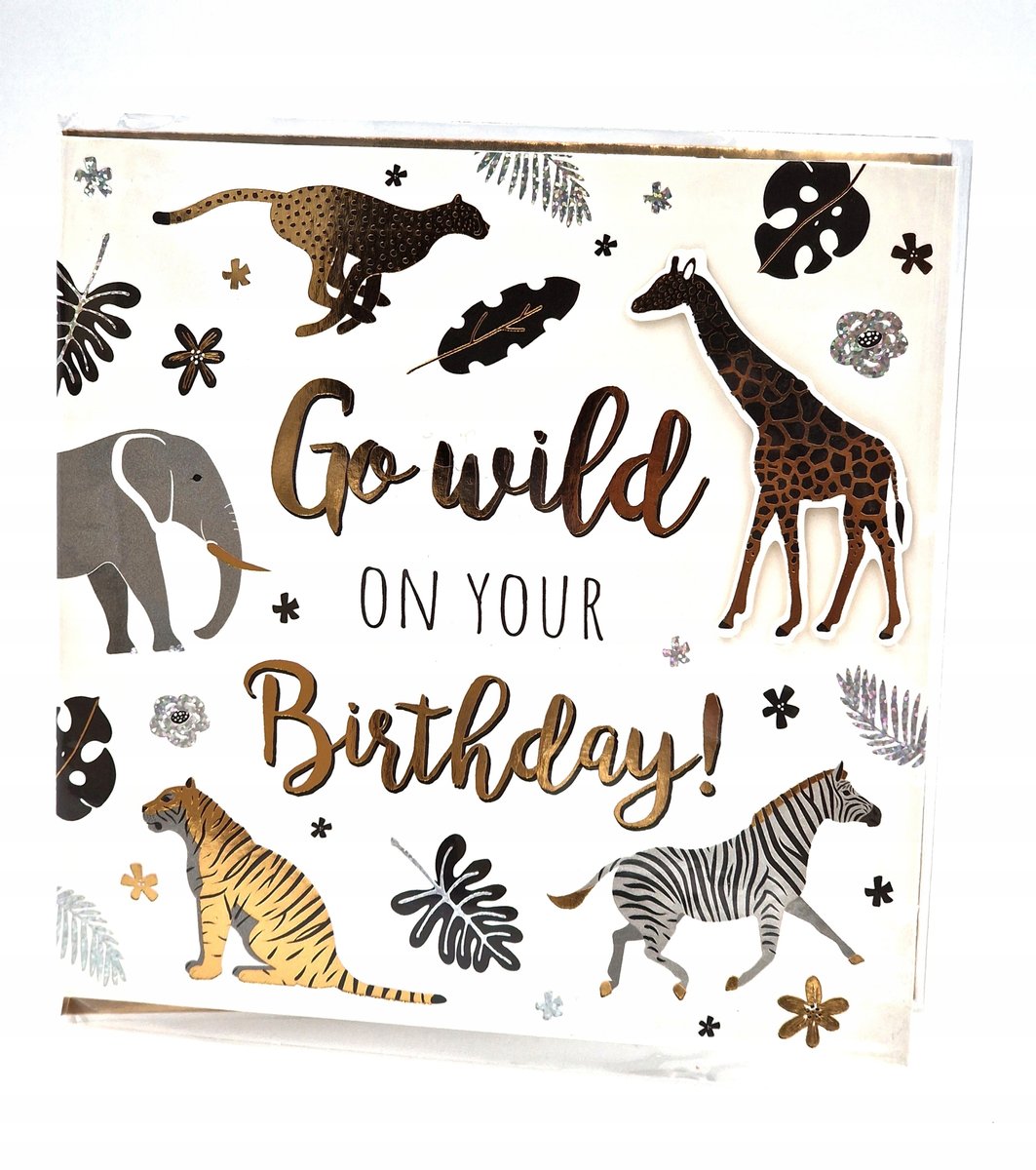 Kartka okolicznościowa - Go Wilde On Your Birthday! - 15x15cm - Inna ...