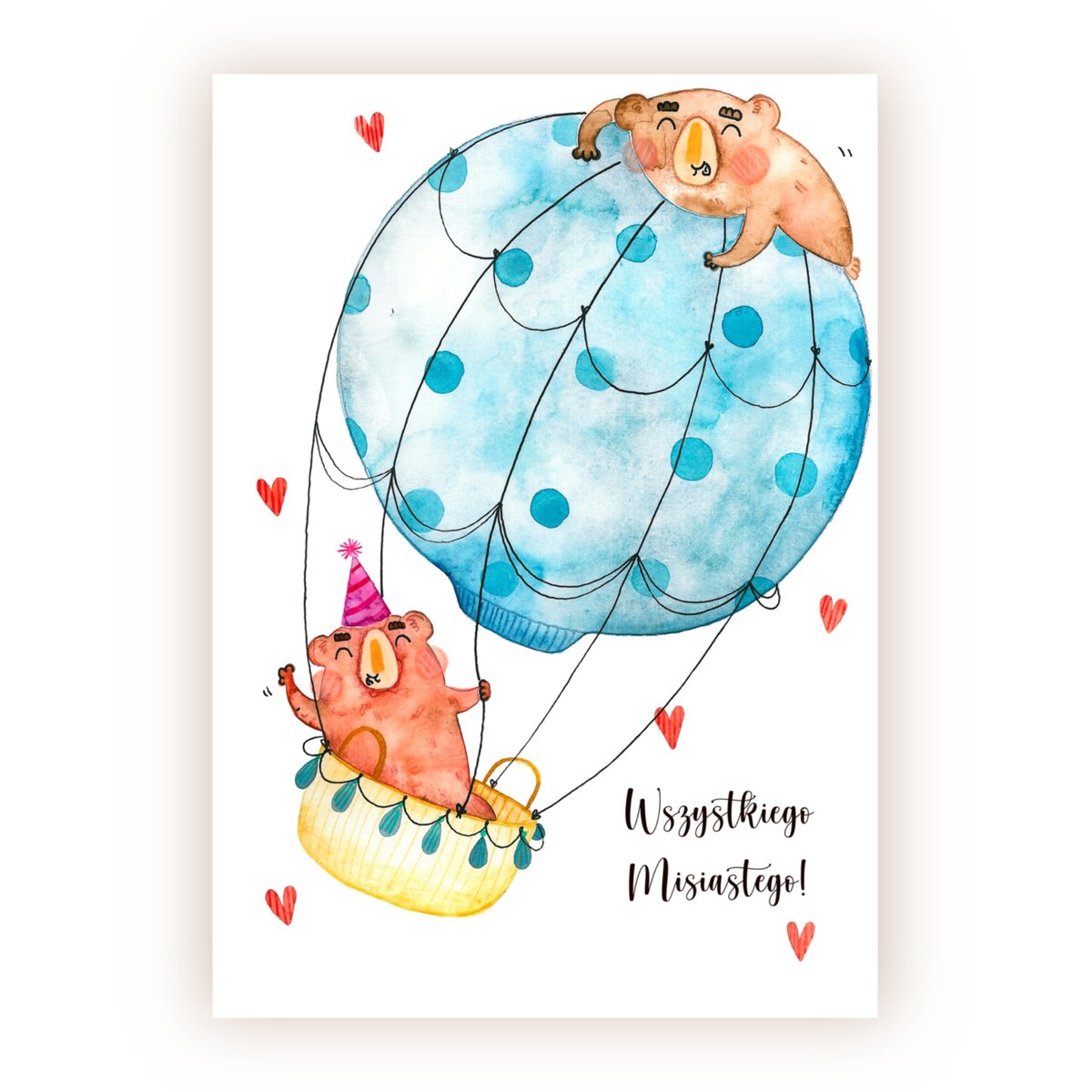 Kartka okolicznościowa Urodziny a5 WSZYSTKIEGO MISIASTEGO |METANOJA studio kreatywne - Inna ...