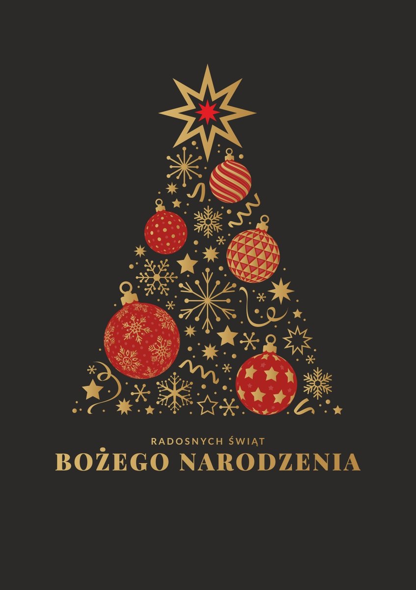 Kartka świąteczna Boże Narodzenie, Czerwona choinka, Art Nuvo - Art ...