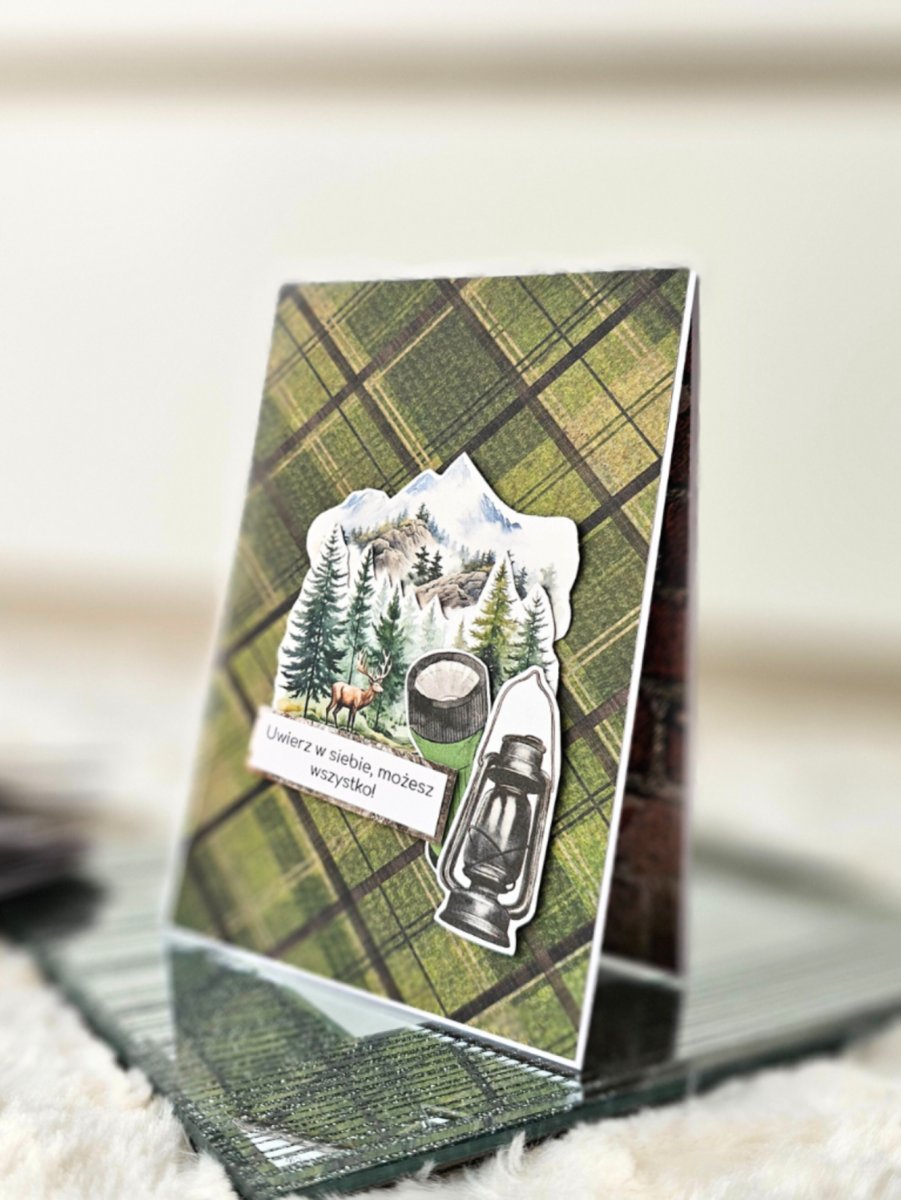 Kartka urodzinowa leśna wspinaczka górska, wędrówki górkie ...