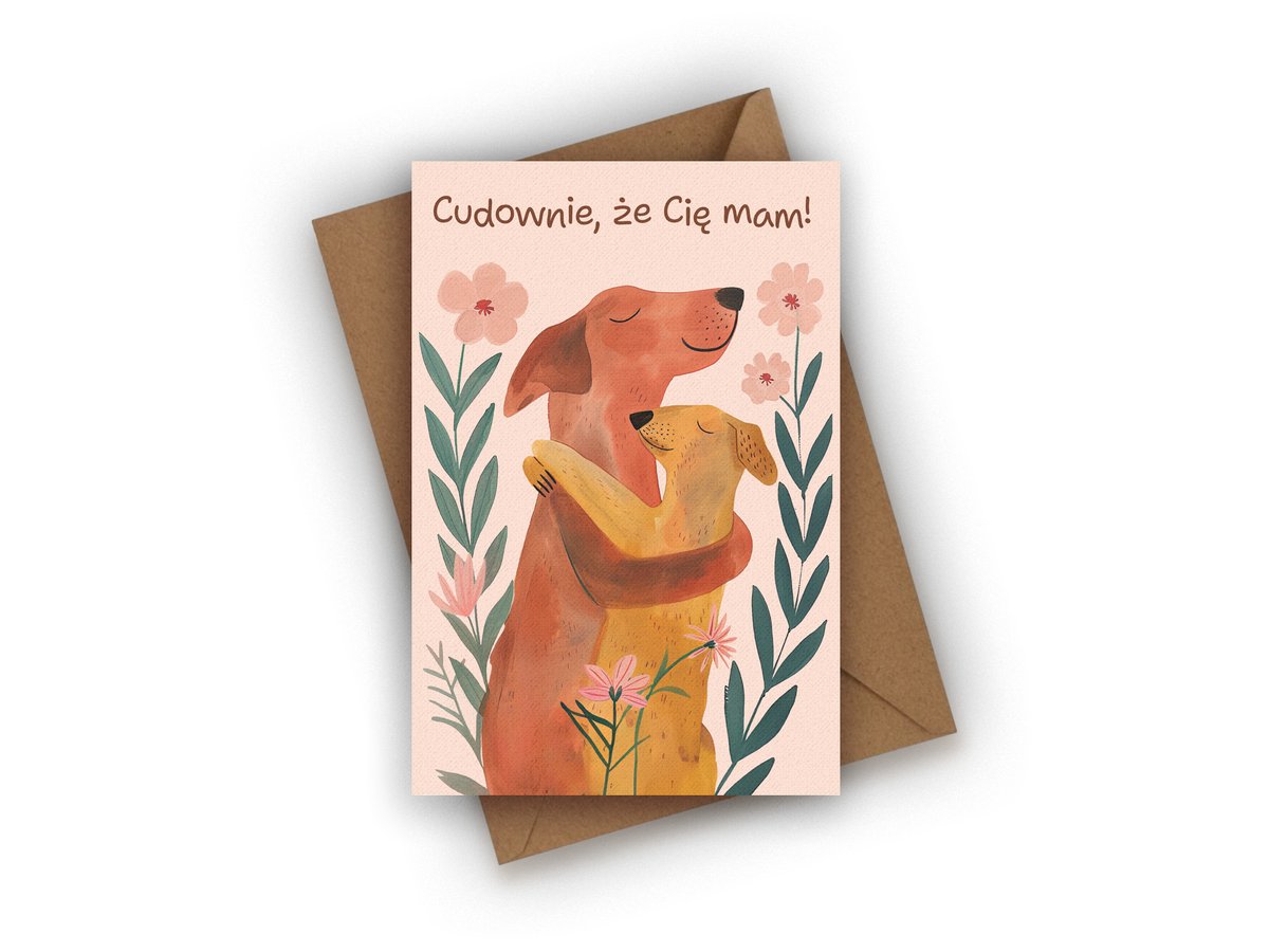 Kartka walentynkowa- Cudownie, że Cię mam! - CZARNA OWCA KARTECZKI ...
