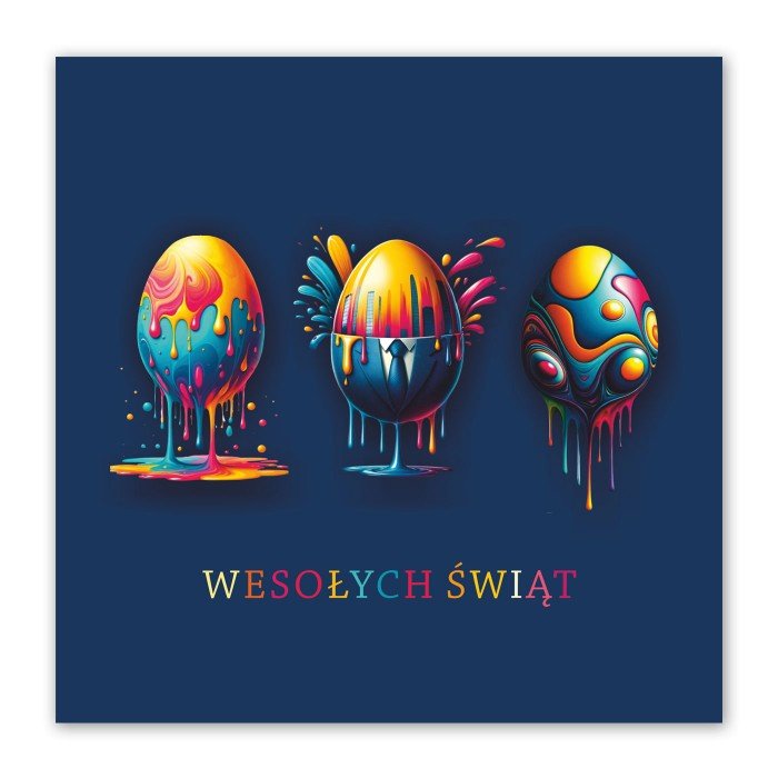 Kartka Wielkanocna z Artystyczną Grafiką. Zestaw 5 szt z życzeniami ...