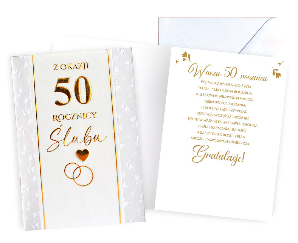 Kartka z okazji 50 Rocznicy Ślubu Złotych Godów DK1343 - Passion Cards | Sklep EMPIK.COM