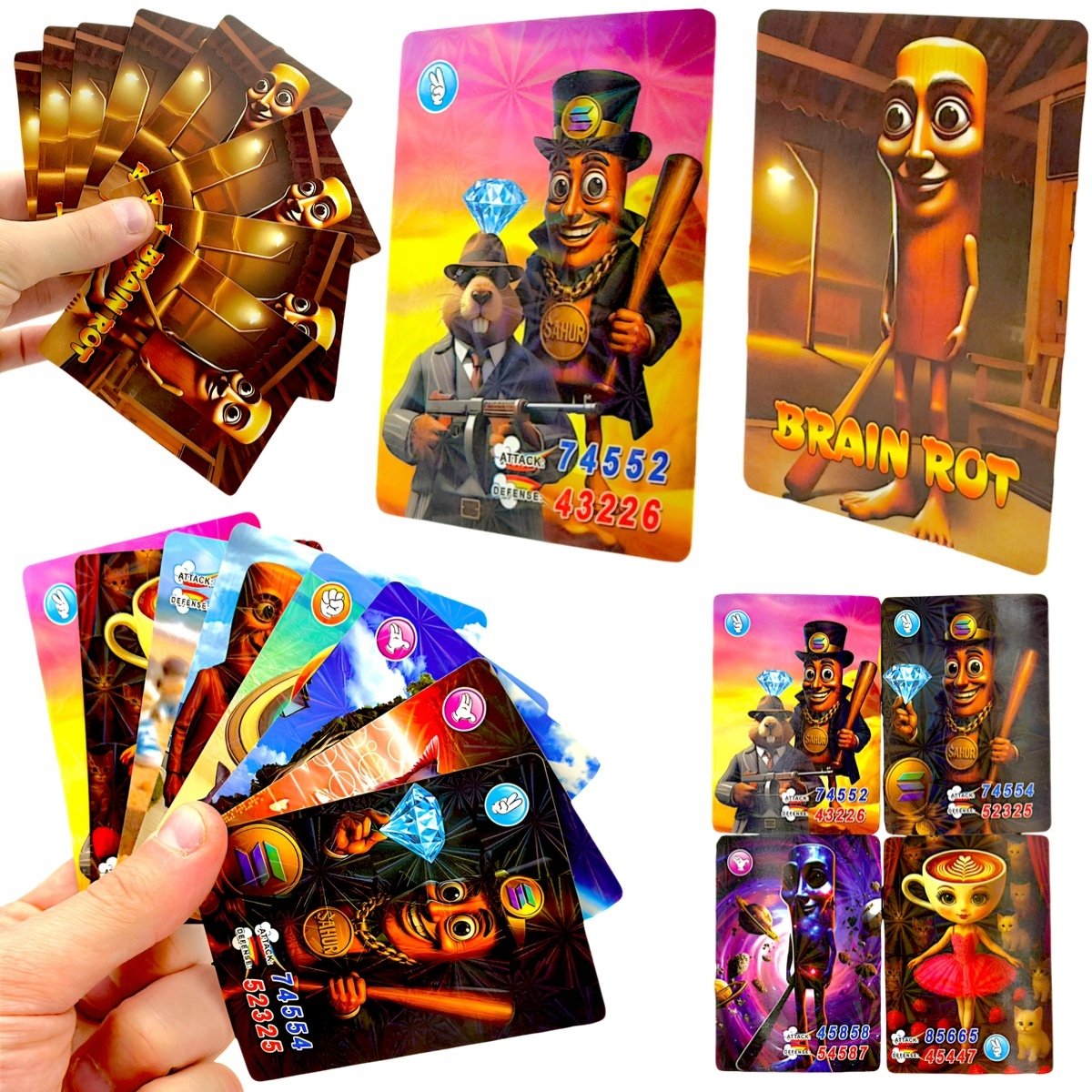 Karty Brainrot 24 sztuk Kart Kolekcjonerskich 3x Booster TCG - MB ...