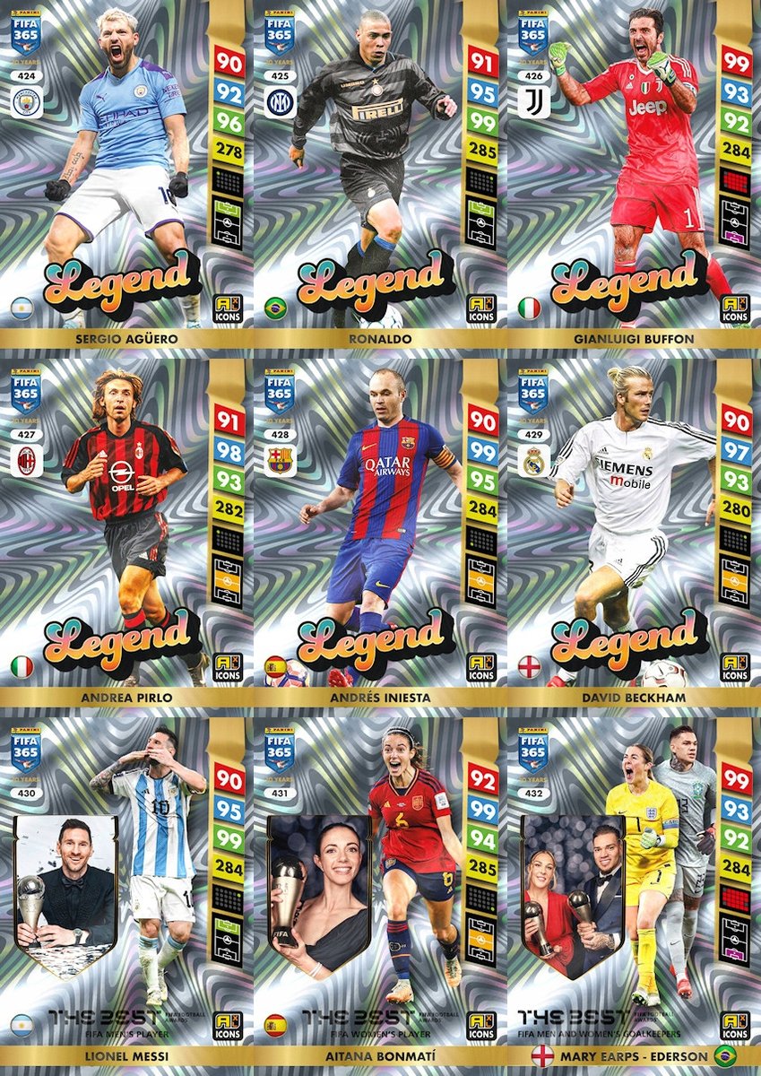 Karty piłkarskie - LEGEND THE BEST KOMPLET 9 ICONS FIFA 2025 Messi ...