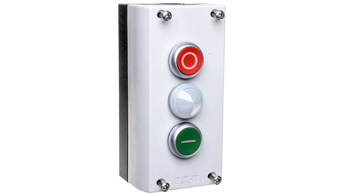Kaseta sterownicza 3-otworowa START/STOP/lampka biała 2Z 2R szara IP67 M22-I3-M2 216533 - Eaton ...
