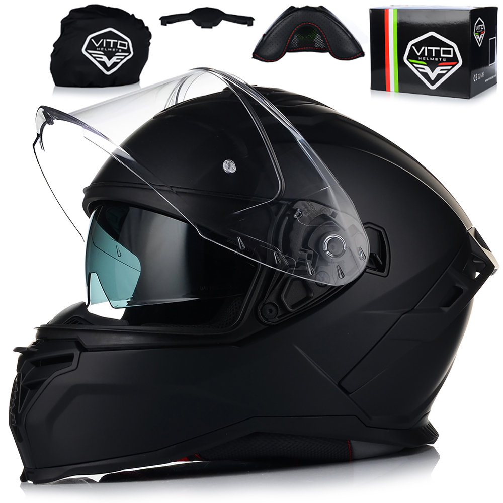 KASK MOTOCYKLOWY | VITO PRESTO | MĘSKI MATT SYSTEM PINLOCK + BLENDA ECE ...