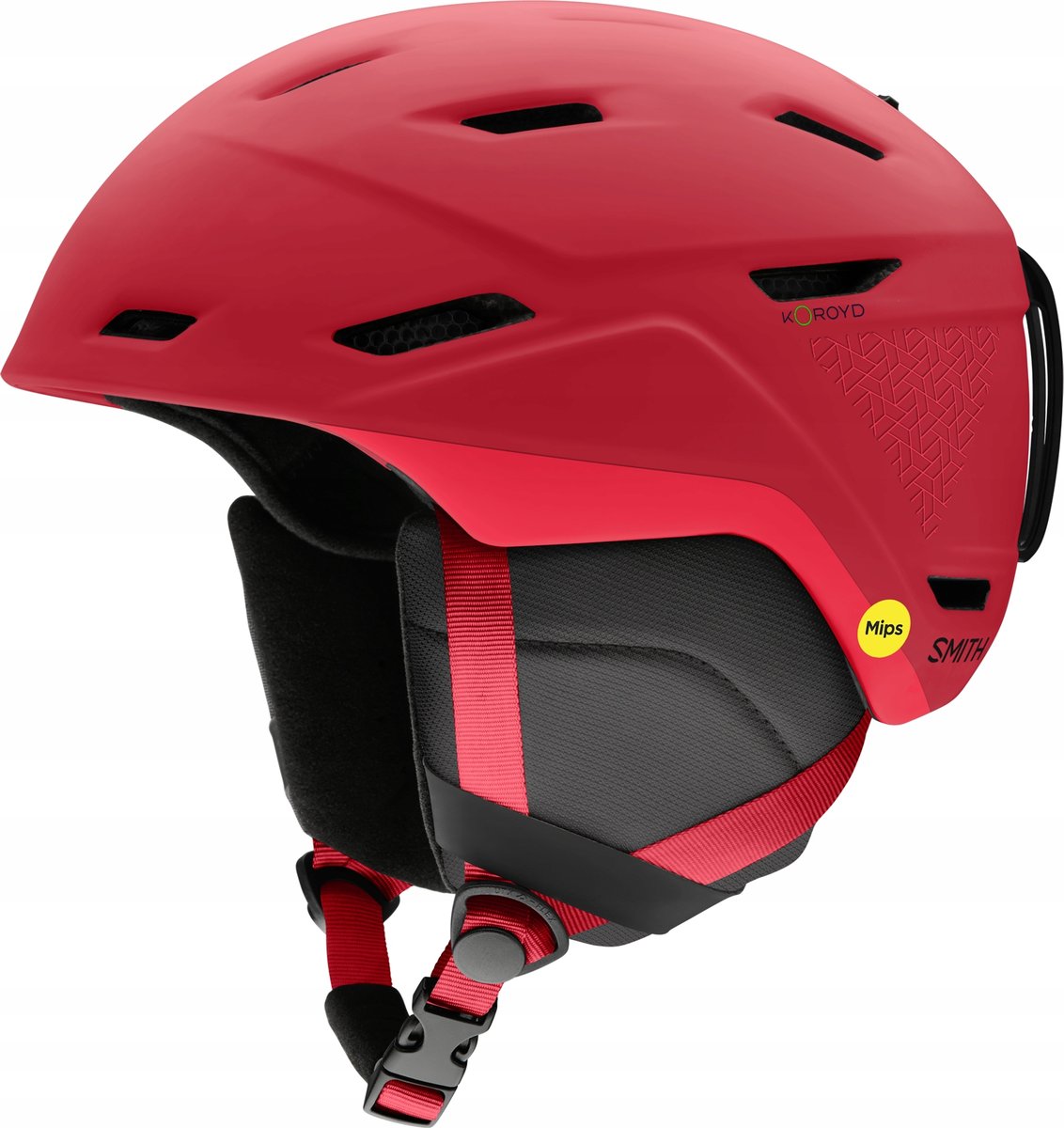 Kask narciarski Smith MISSION MIPS Matte Crimson Geo 51-55 (S) - Smith ...
