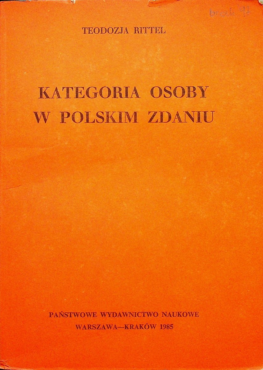 Kategoria osoby w polskim zdaniu - W opisie | Książka w Empik