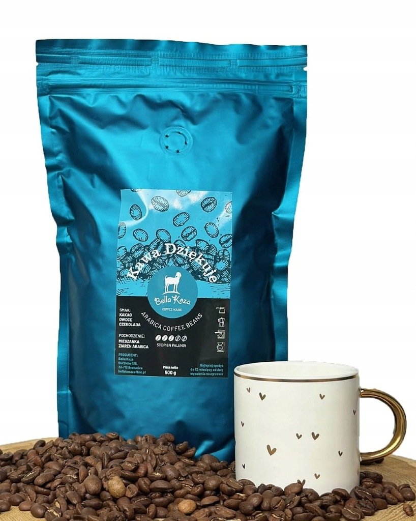 Kawa Dziękuję 1kg, Bella Koza palarnia kraft, 100% arabica mieszanka ...