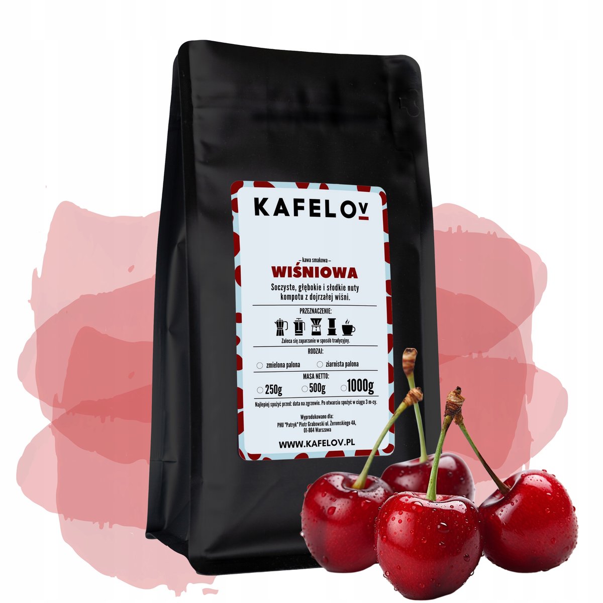 Kawa Kafelov smakowa WIŚNIOWA 250g ziarnista - Kafelov | Sklep EMPIK.COM