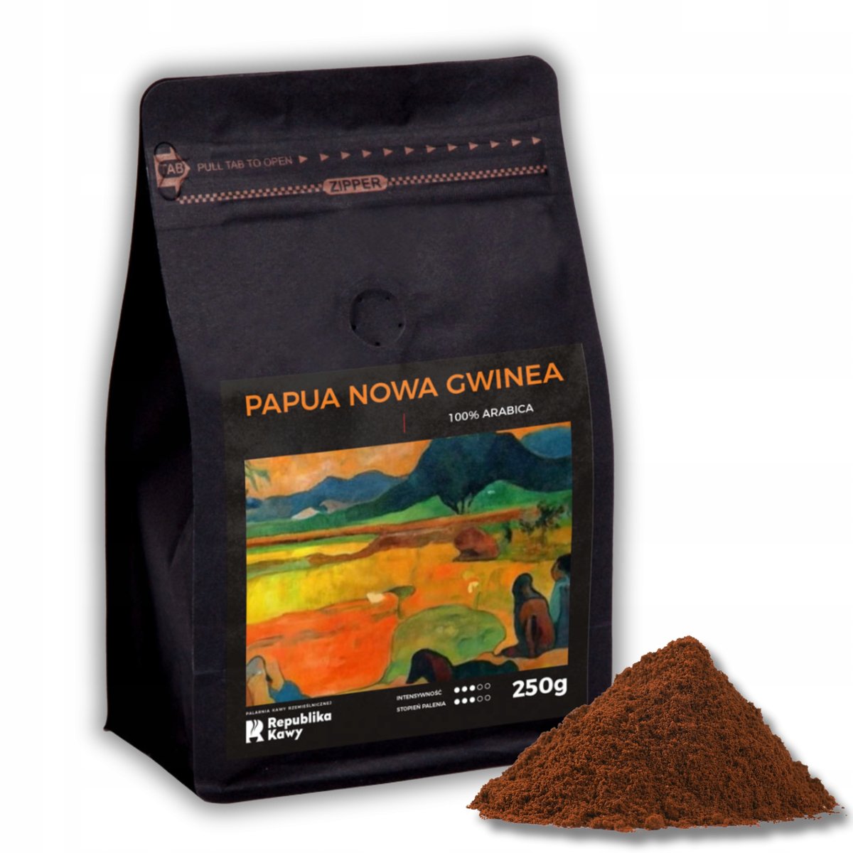 KAWA MIELONA 100% ARABICA KAWA ŚWIEŻO PALONA PAPUA NOWA GWINEA 250g ...