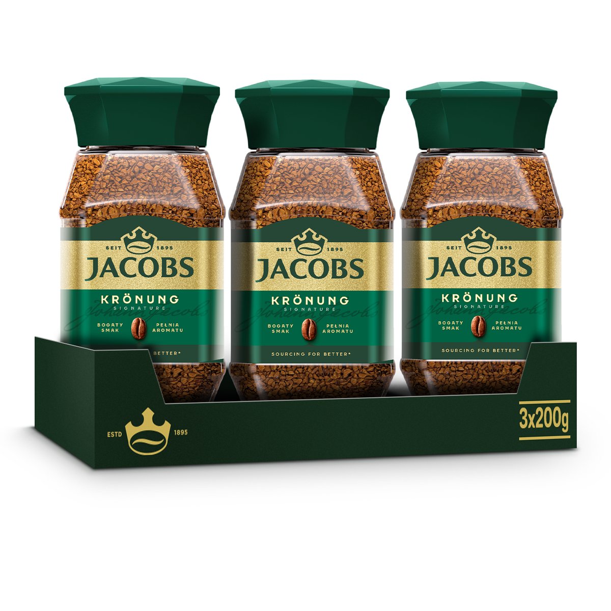 Kawa rozpuszczalna Jacobs Kronung słoik 3x 200 g - Inna marka | Sklep ...