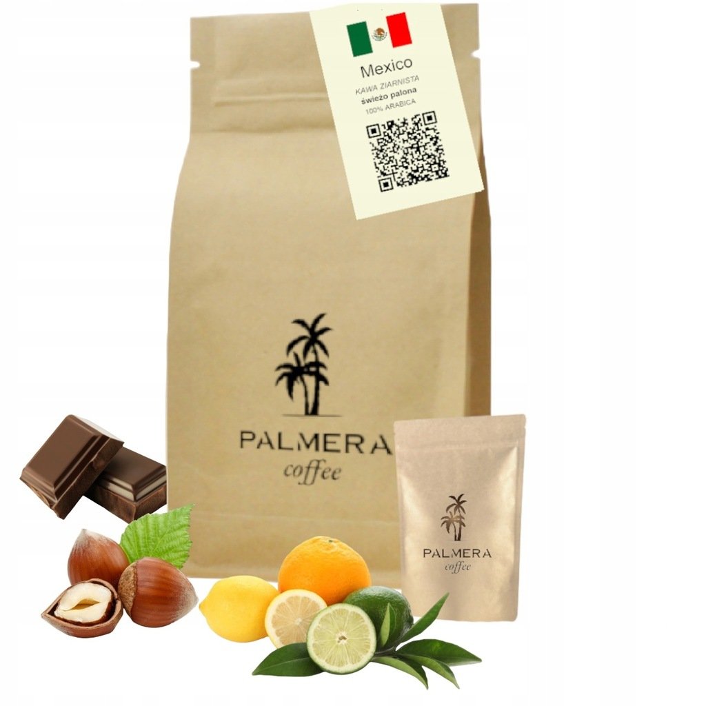 Kawa Ziarnista 1Kg Świeżo Palona 100% Arabica Mexico Palmera Coffee Eco ...