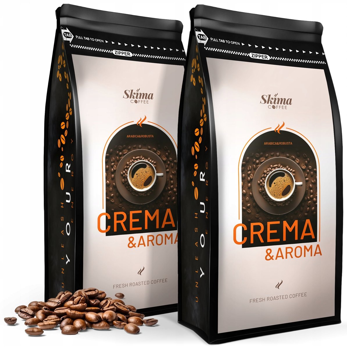 Kawa ziarnista 2x1kg CREMA&AROMA BLEND Świeżo Palona do ekspresu - SkimaCoffee | Sklep EMPIK.COM
