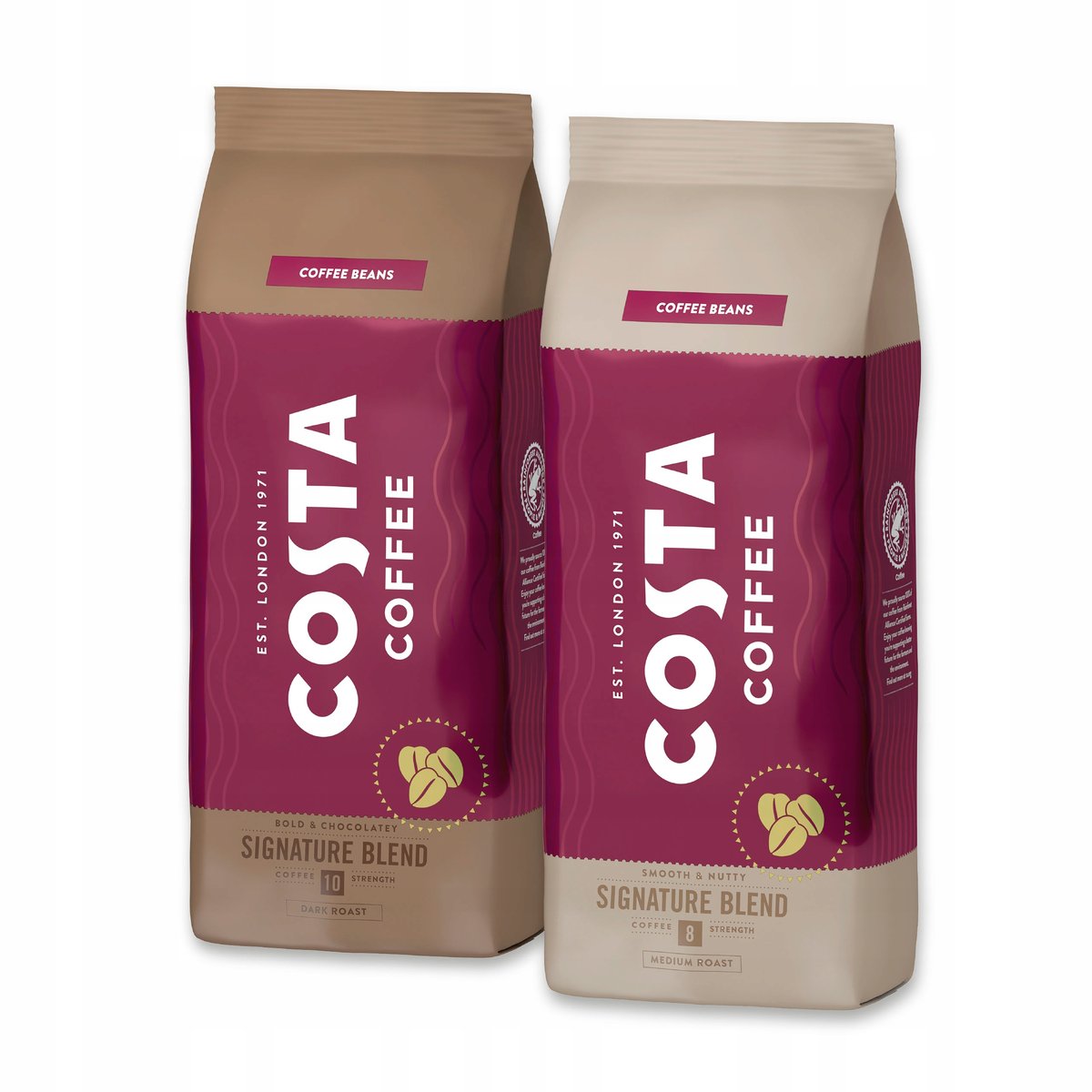 Kawa ziarnista Costa Coffe Dark Blend + Costa Signature Blend Medium ...