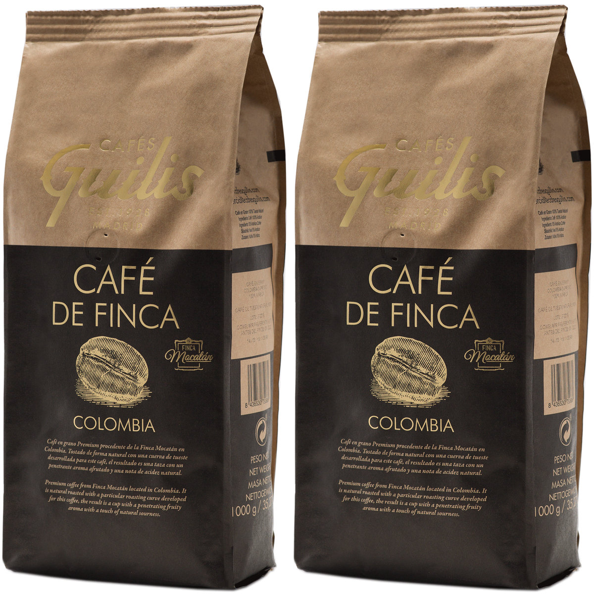 Kawa Ziarnista Zestaw 2X1Kg Columbia 100% Arabica - Cafes Guilis ...