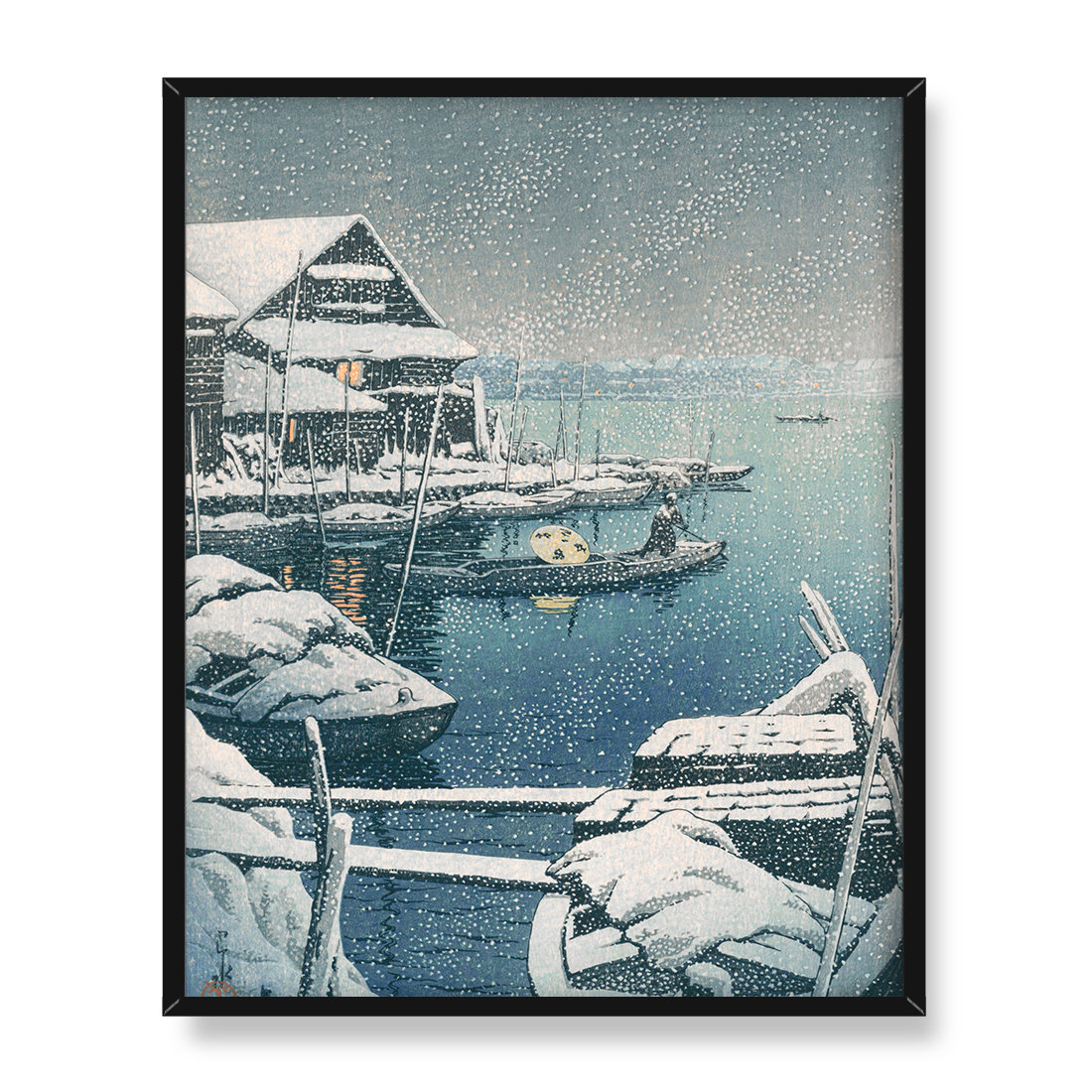 Kawase Hasui Staw Senzoku w Tokio 40×50 - ANTYKWARIAT "CZUŁA JEST NOC ...