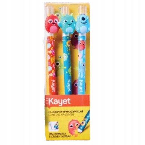 Kayet Długopisy wymazywalne 0,5mm Potwory 3szt - KAYET | Sklep EMPIK.COM