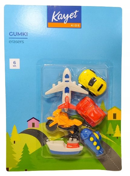 Kayet Gumki Do Ścierania 6 Szt. Pojazdy 568 - KAYET | Sklep EMPIK.COM