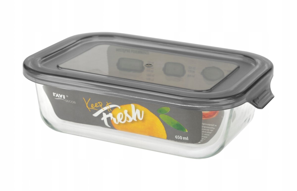 Keep It Fresh Poj Ze Szkła Żaroodpornego 650Ml (Prostok) Wz. Grey - ravi | Sklep EMPIK.COM