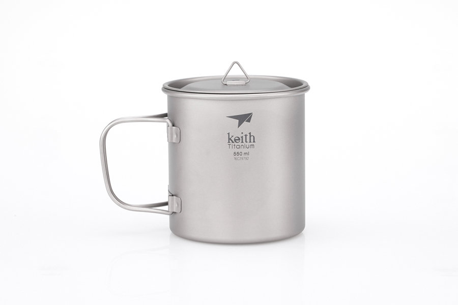 Keith Kubek tytanowy z pokrywką SINGLE-WALL TITANIUM MUG WITH FOLDING ...