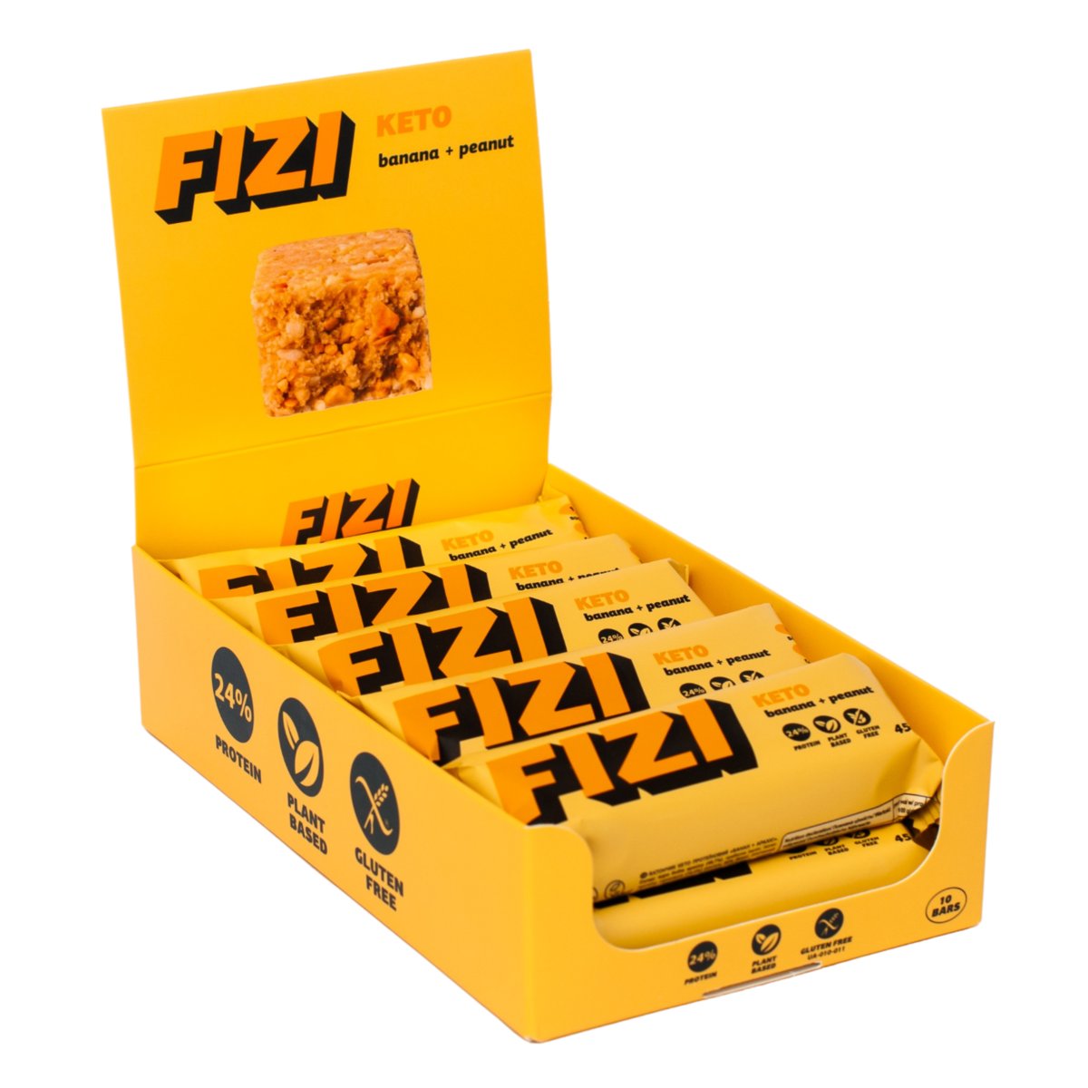KETO Baton proteinowy BANAN + ORZESZKI ZIEMNE wegański bez glutenu, bez ...