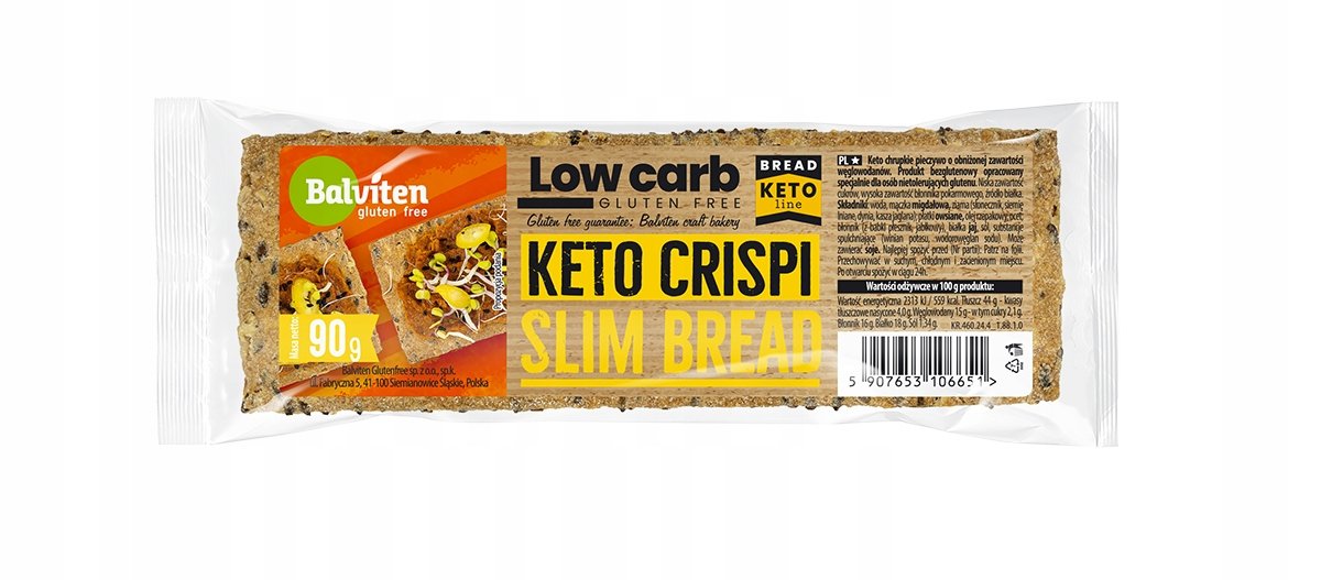 KETO Crispi Slim Bread - chrupkie pieczywo 90g. KETO/LOW CARB/GLUTEN ...